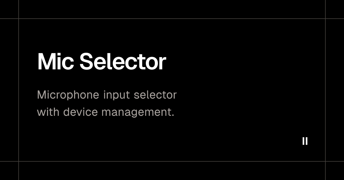 Mic Selector | ElevenLabs UI